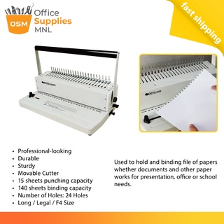 Officom Comb Binding Machine Legal / Long / F4 Size Heavy Duty Binding Machine | Shopee Philippines