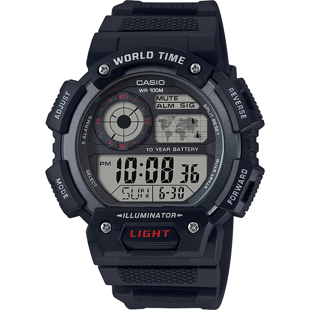 Casio Watch for Men's AE-1400WH-1AVDF Black Rubber Strap 100m Digital | Shopee Philippines