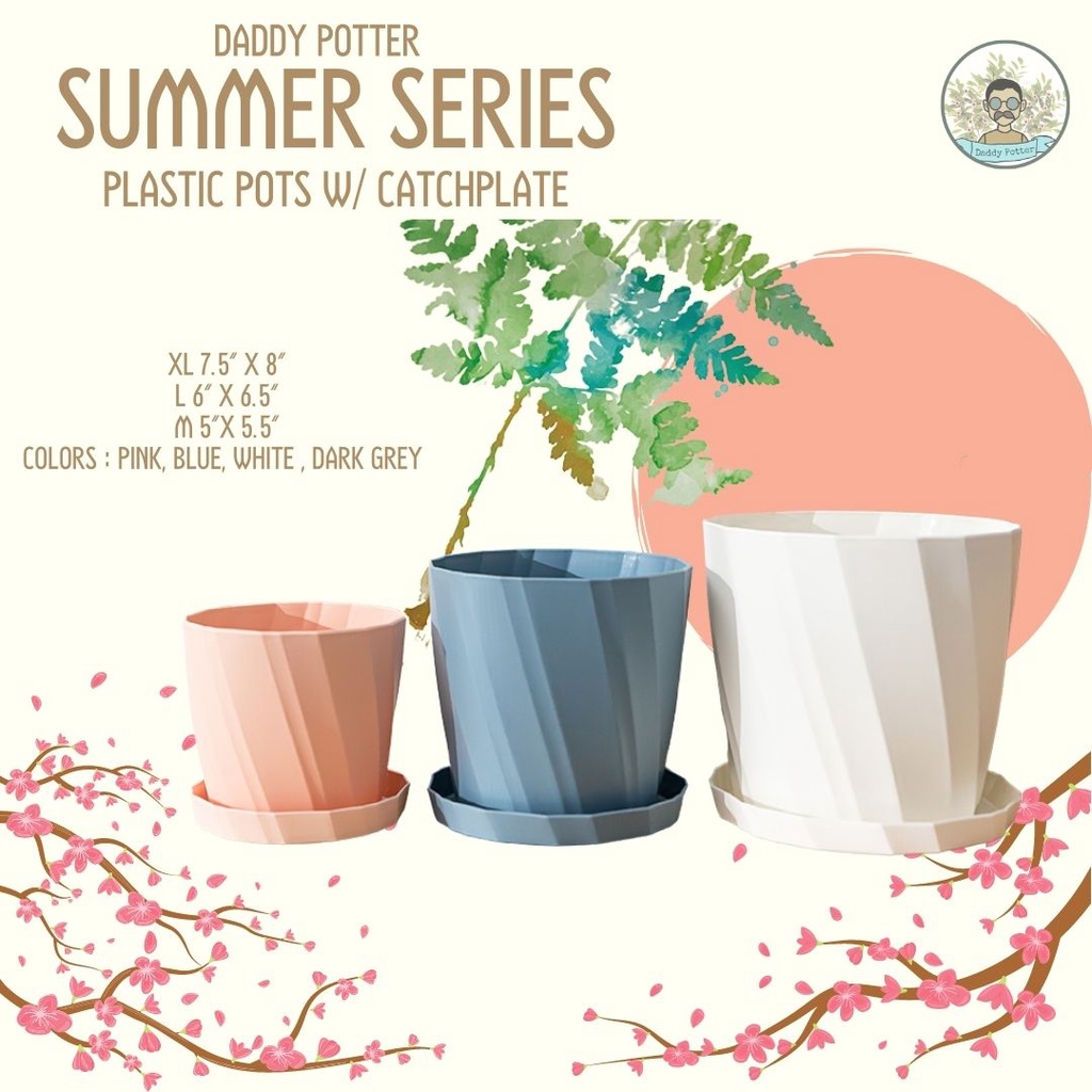 Daddy Potter Nordic Elegant Durable Plastic Pots for Plant Wave Design ...