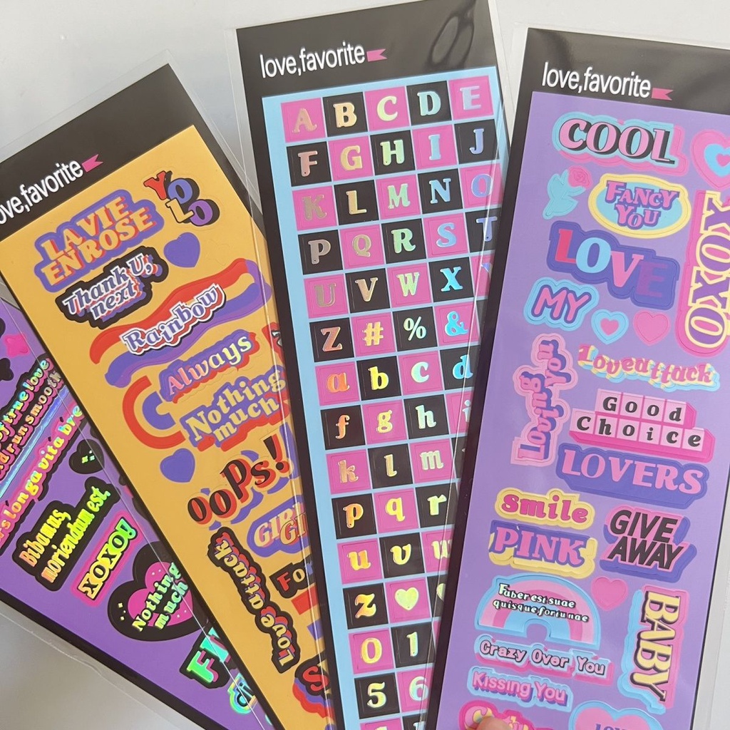 GaLiCiCi Stickers Korean Hot Silver Text Stickers / Retro English ...