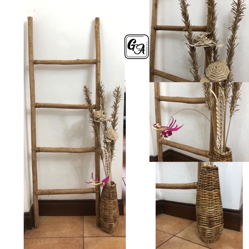 Decor set B - Ladder, buri leaves, vase | Shopee Philippines