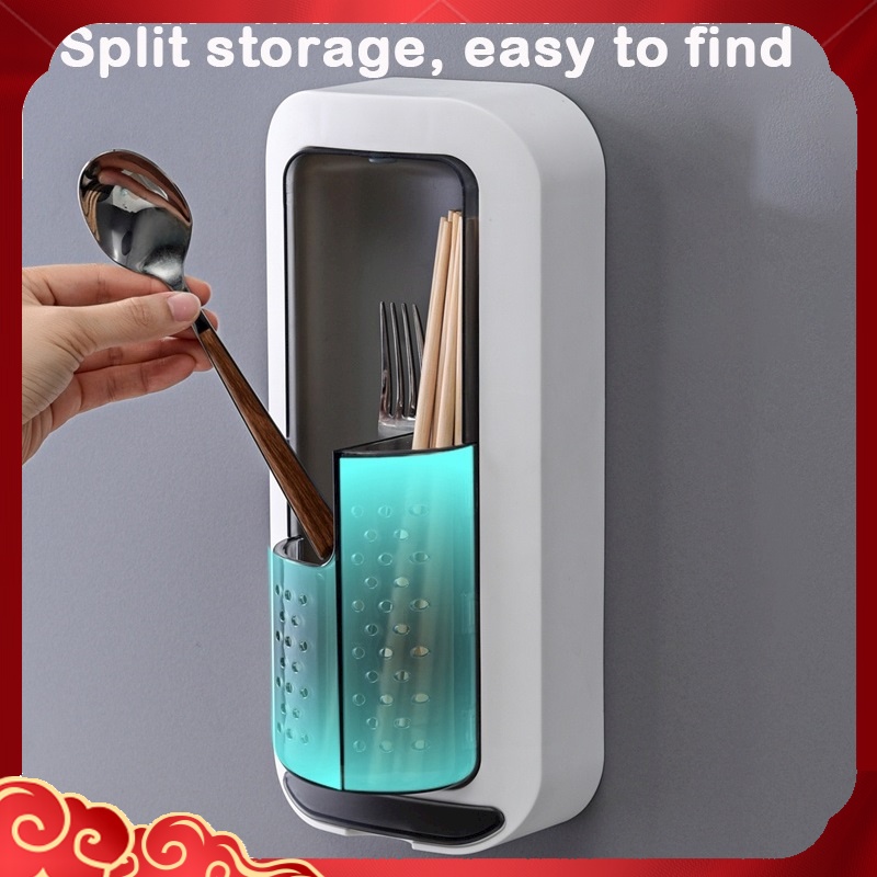 Wall-mounted rotatable Waterproof Knife Fork Spoon Chopsticks Kitchen ...