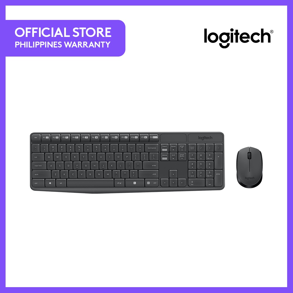 Logitech MK235 Wireless Keyboard and Mouse Combo for Windows, 2.4 GHz ...