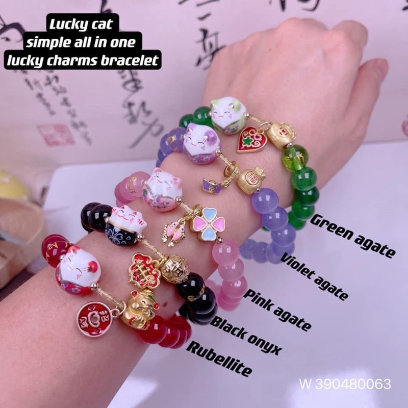lucky cat simple all in one lucky charms bracelet | Shopee Philippines
