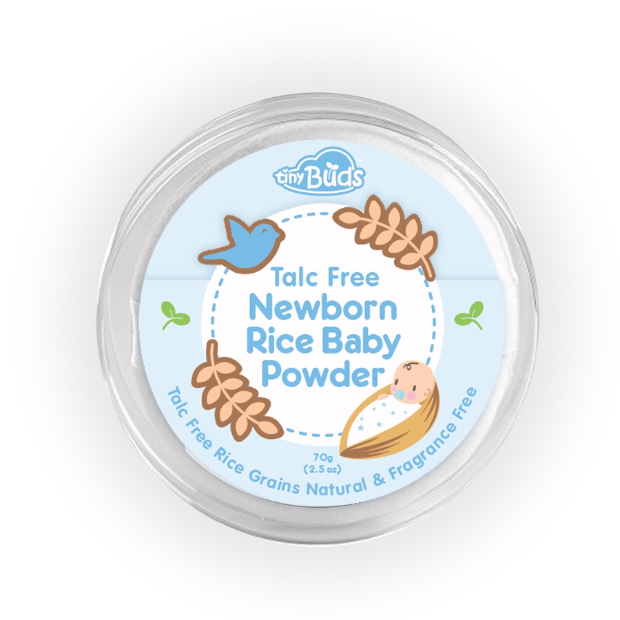 Tiny Buds Newborn Rice Baby Powder With Puff 70G | Shopee Philippines