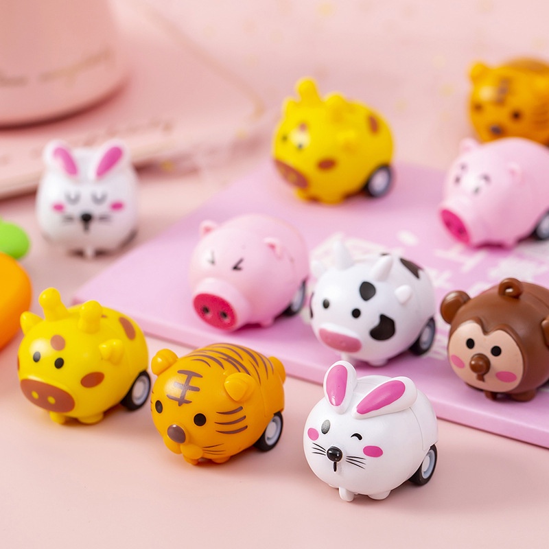 Mini Children's Cute Cartoon Pull Back Car Toys For Kids Animal Shape ...