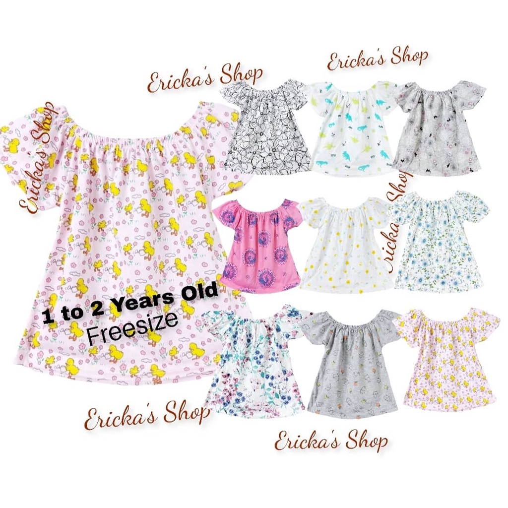 Kids Girl Cotton Fabric Off Shoulder Tops/Blouses For Girls (1 to 2 ...