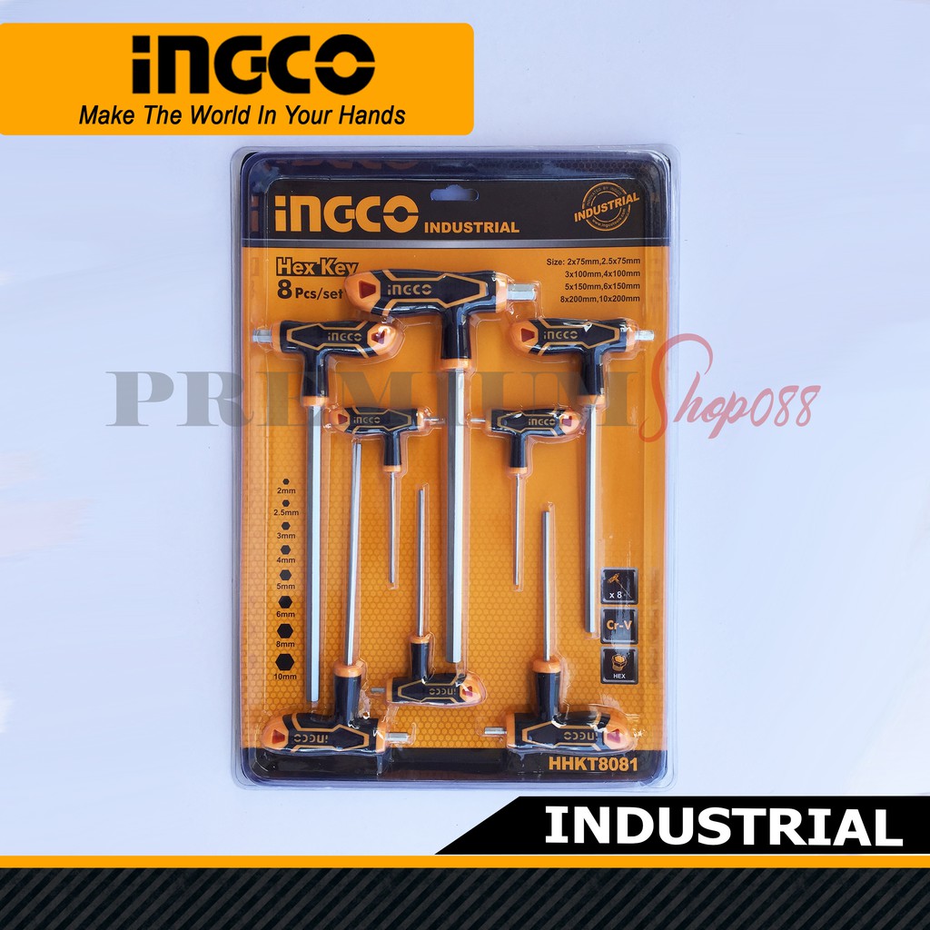 INGCO Allen Hex Key Wrench T Handle Set HHKT8081 | Shopee Philippines