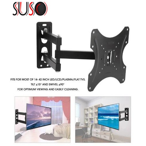 14" -42" LED/LCD/PDP Flat Panel Tv Wall Mount Wall Bracket(black ...