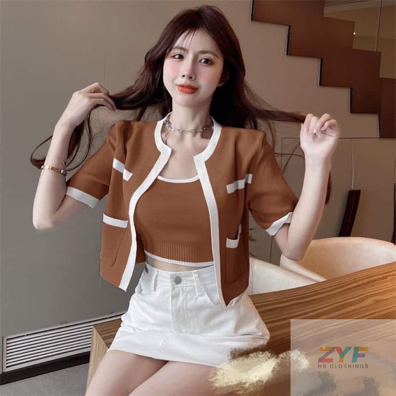 2in1 korean style TWO TONE BLAZER WITH INNER | Shopee Philippines