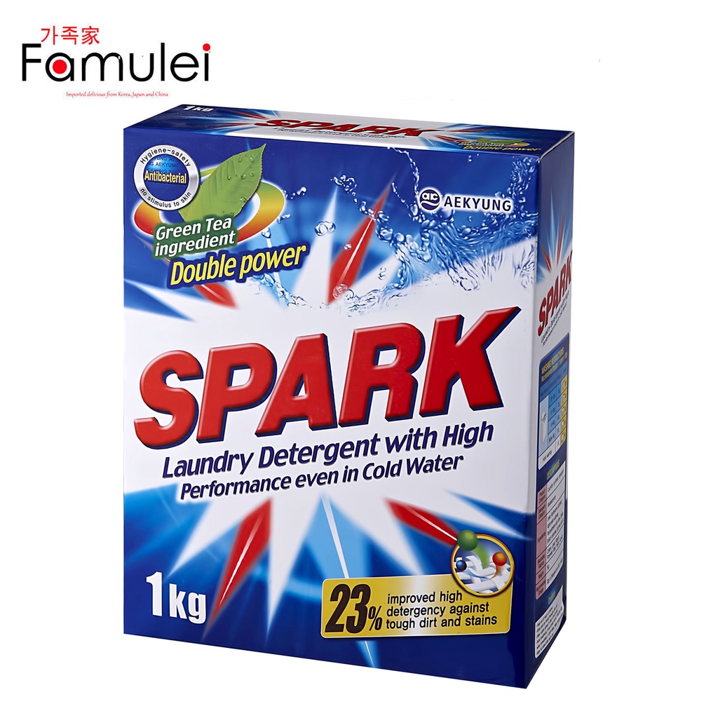 Spark Korea Double Power Laundry detergent Carton Pack 1kg | Shopee ...