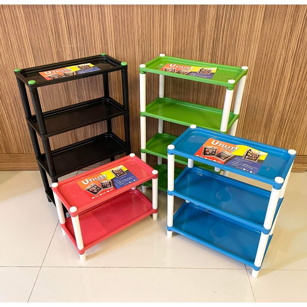 Plastic FLAT SHELF(183) 2-3-4 Layer Storage Organizer Utility Rack Home ...