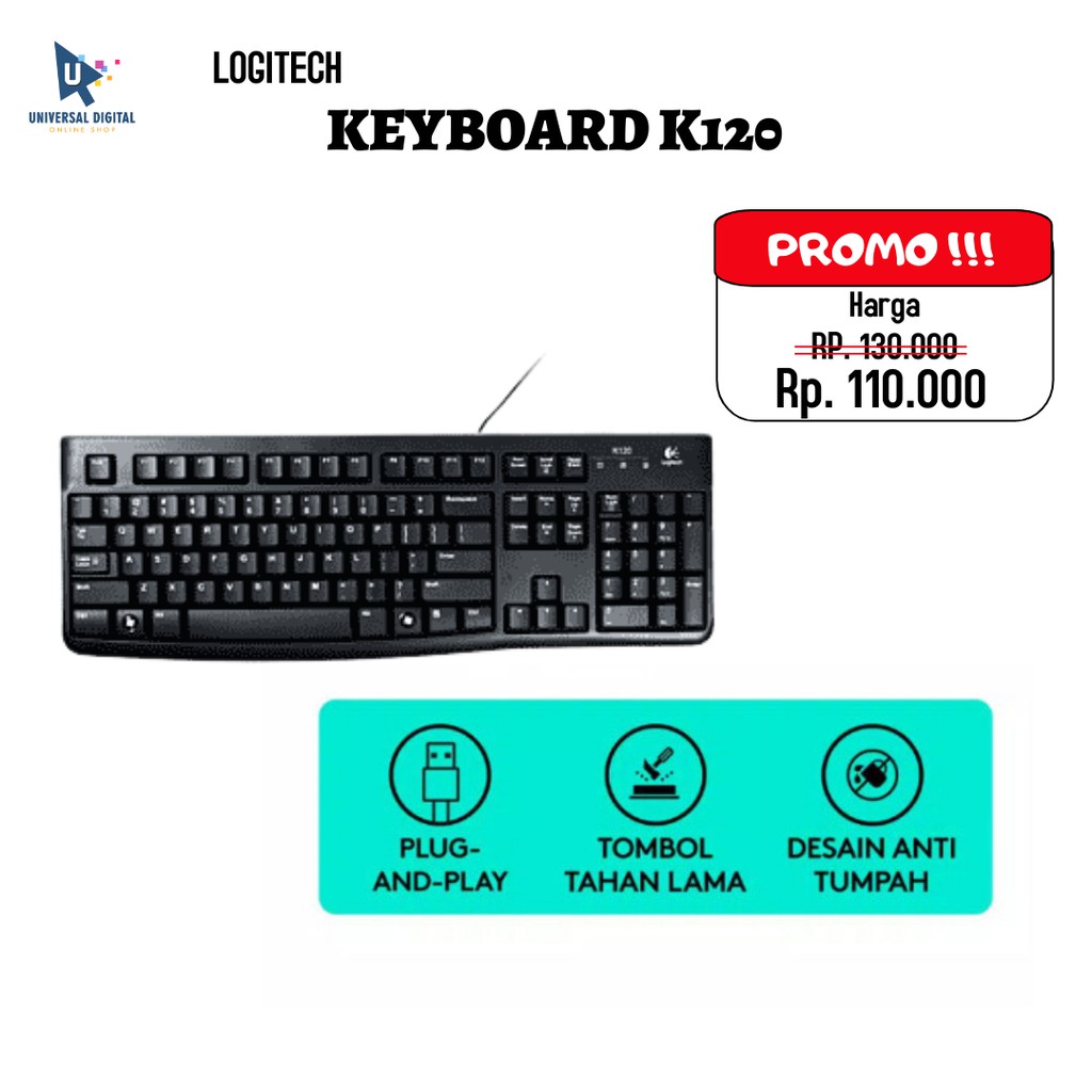 Logitech K120 USB KEYBOARD | Shopee Philippines