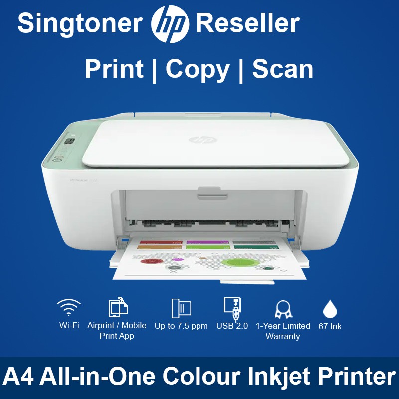 HP DeskJet 2722 All-in-One Colour Printer Color Inkjet Printer Color ...