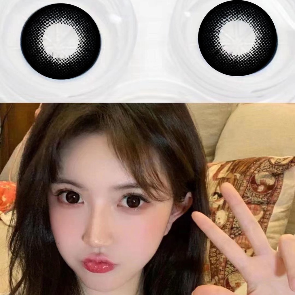 14.5MM] Big Eyes Black Color Contact Lens, Natural Contact Lenses ...