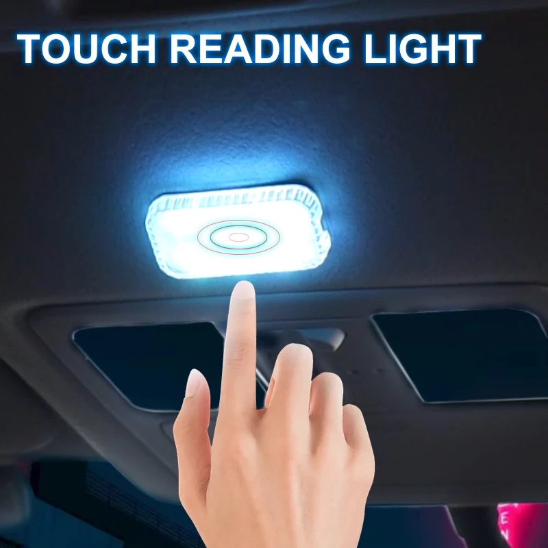 New Car LED Touch Lights Wireless Interior Light Auto Roof Ceiling ...