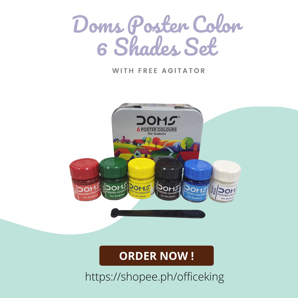 DOMS Poster Color 6 Shades Set with Agitator | Shopee Philippines