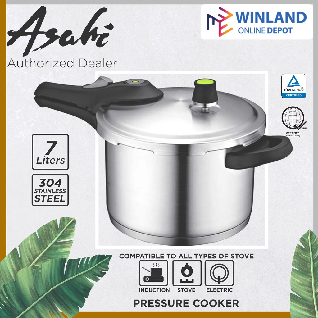 ASAHI by Winland 7 Liters Pressure Cooker Stainless Steel Induction ...