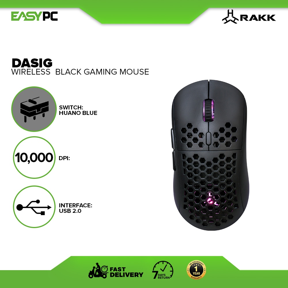 RAKK Dasig Wireless Gaming Mouse | 3325 Sensor | Huano Blue Switch ...