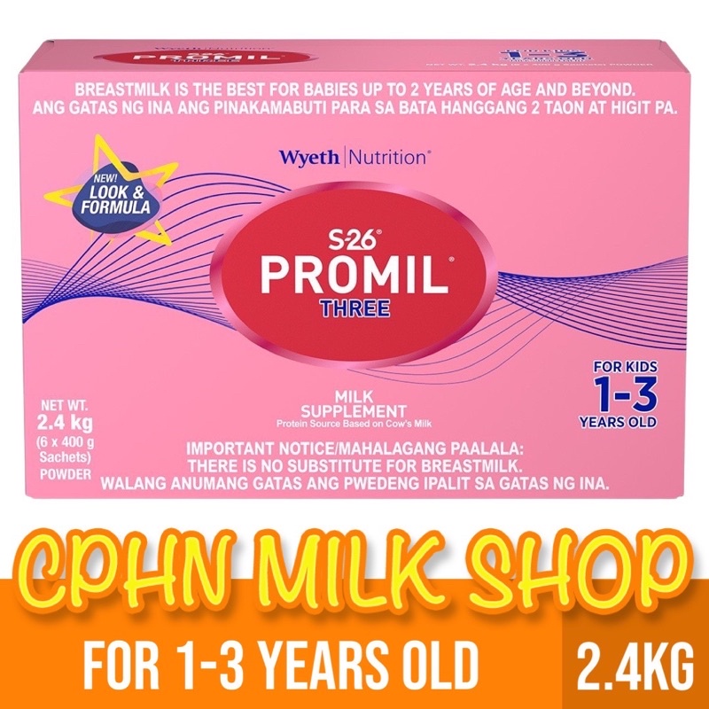 S-26® PROMIL® THREE 2.4kg 1-3 Years Old Milk Supplement | Shopee ...