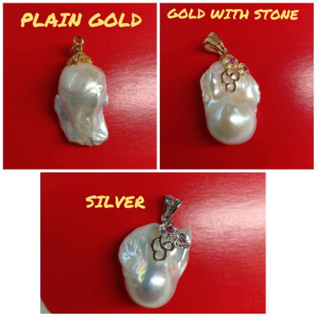 Palawan pearl baroque pendant 295.italy silver and 10k gold | Shopee ...