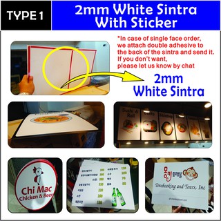 High Quality Sintra Board with Sticker / Customized Printing Menu Wall ...