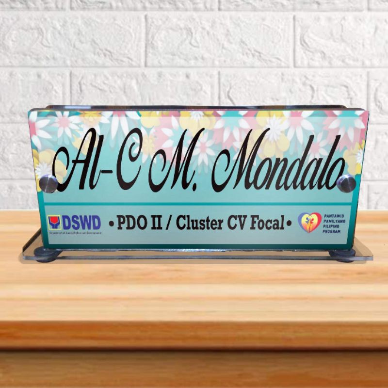 Table Name Stand 4x11 Inches Acrylic Desk Name Plate Shopee Philippines