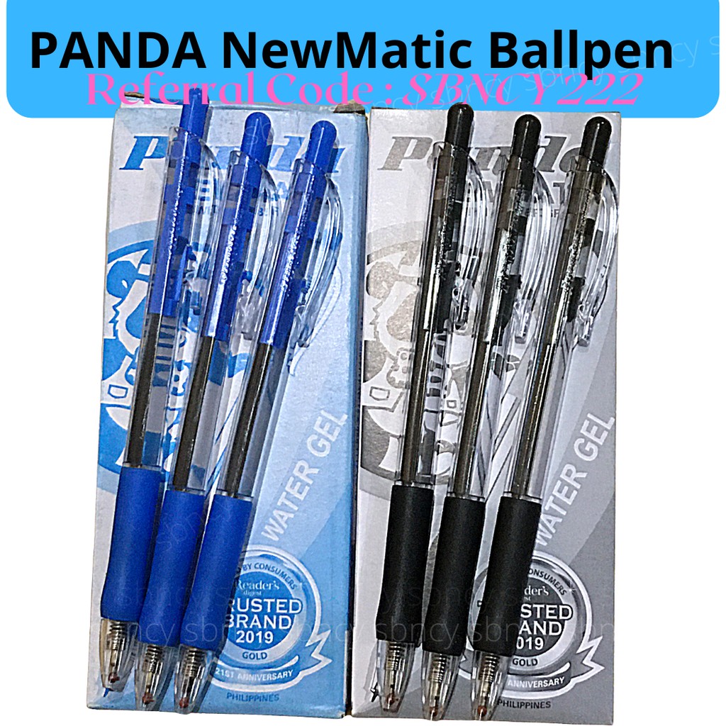 Panda NewMatic Ballpen 12's Black and Blue (Sold per Dozen) | Shopee ...