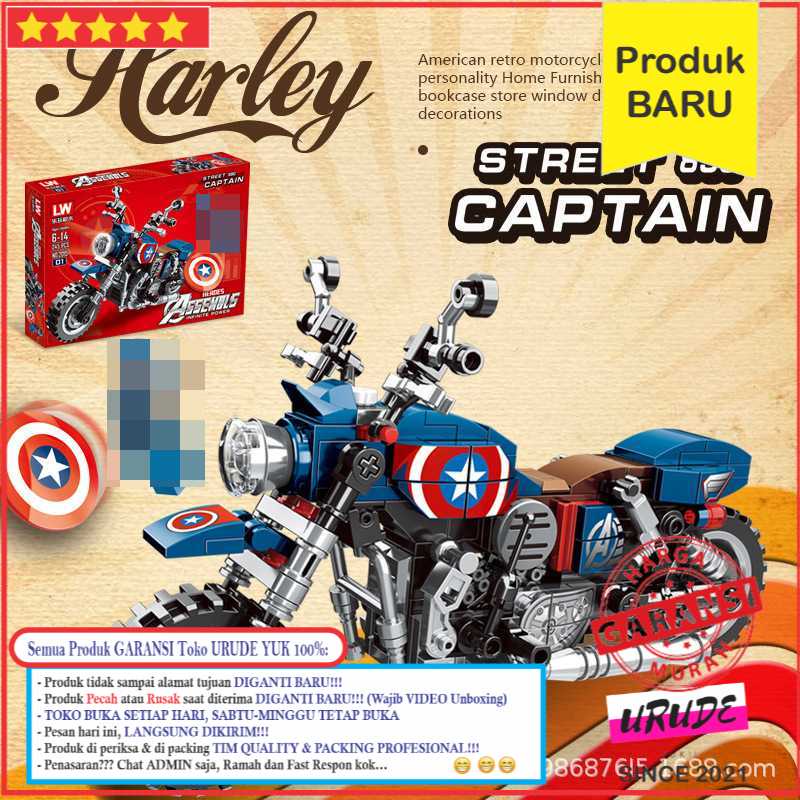 New Captain America Motorbike Assembled Building Blocks Warranty Urude ...