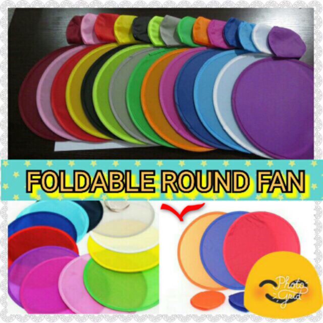 foldable round fan with pouch | Shopee Philippines