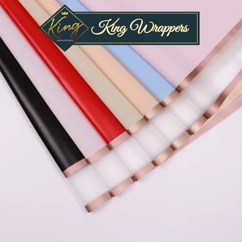 20pcs per pack Gold Border with Translucent Edge Flower Bouquet Wrapper ...