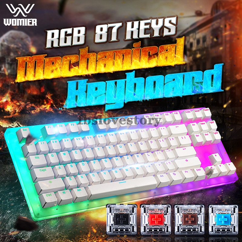Womier K87 87 Keys Mechanical Gaming Keyboard Hot Swappable Type-C ...