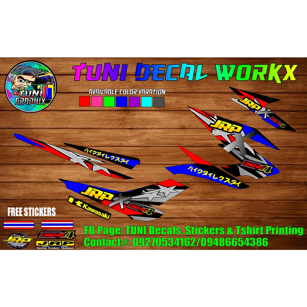 KAWASAKI BAJAJ CT1OO/CT125 V1 (JRP X DAENG DECALS) W/FREEBIES | Shopee ...