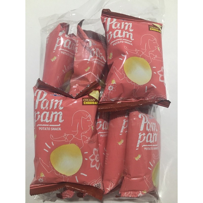 Pam Pam potato snack creamy cheddar 1packx10s | Shopee Philippines
