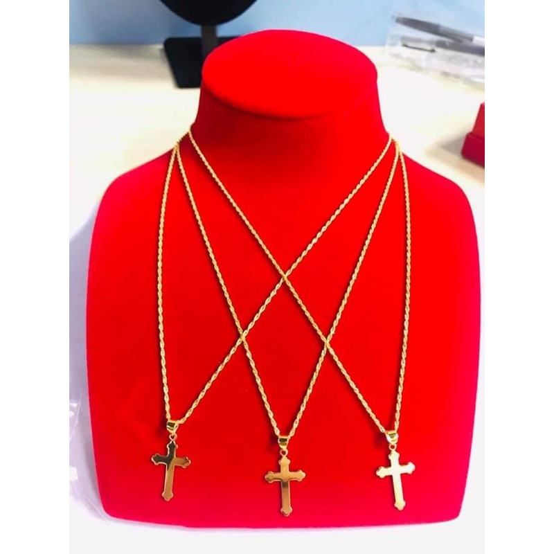 18k gold necklace with pendant gold not fake! | Shopee Philippines
