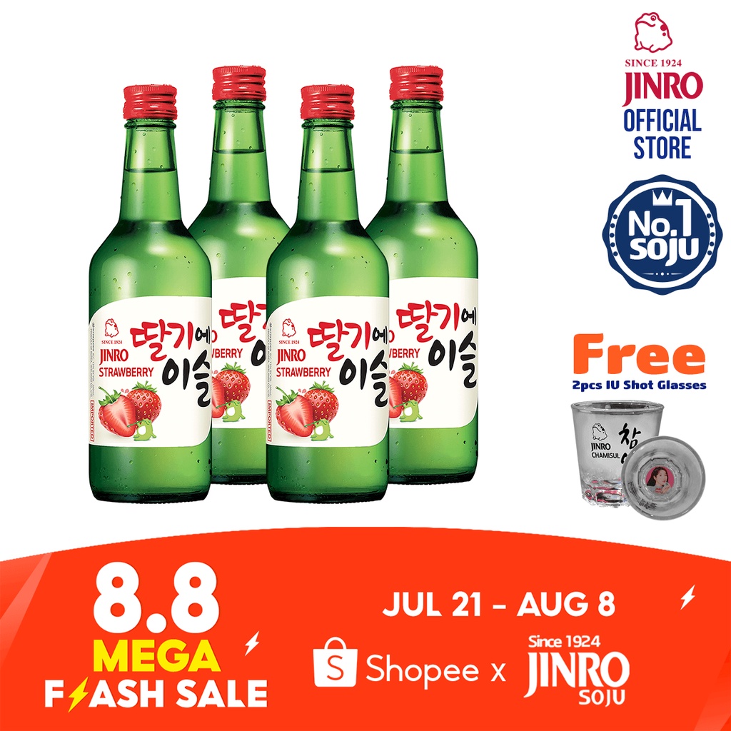 Jinro Strawberry Soju 360ml Pack of 4 | Shopee Philippines