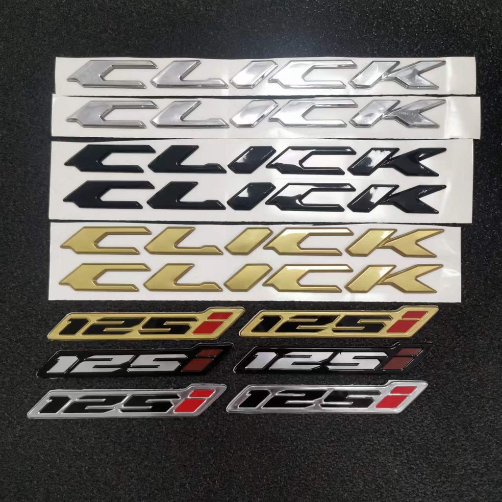 Honda Click 125i Emblem For Motorcycle Logo Black Gold Silver 3D ...