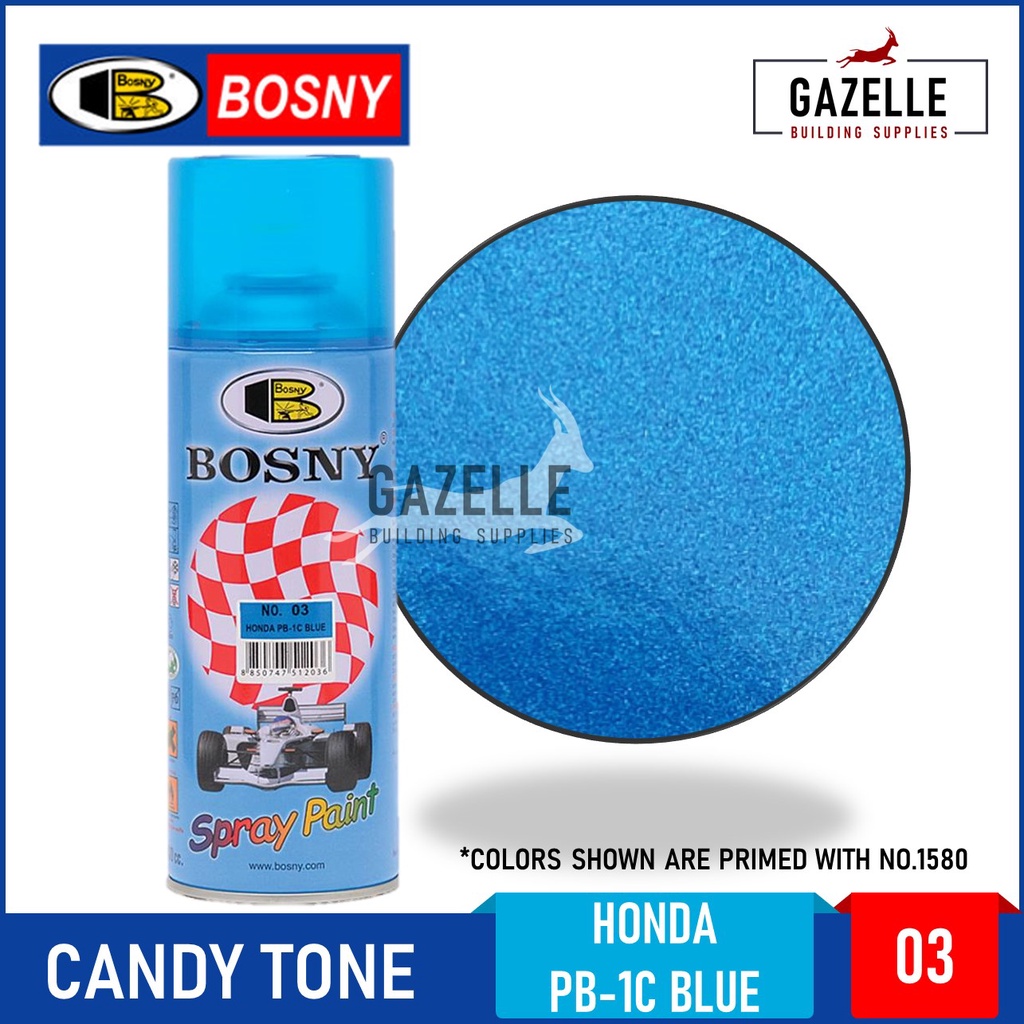 Bosny Candy Tone Acrylic Spray Paint - 03 Honda PB-1C Blue | Shopee ...