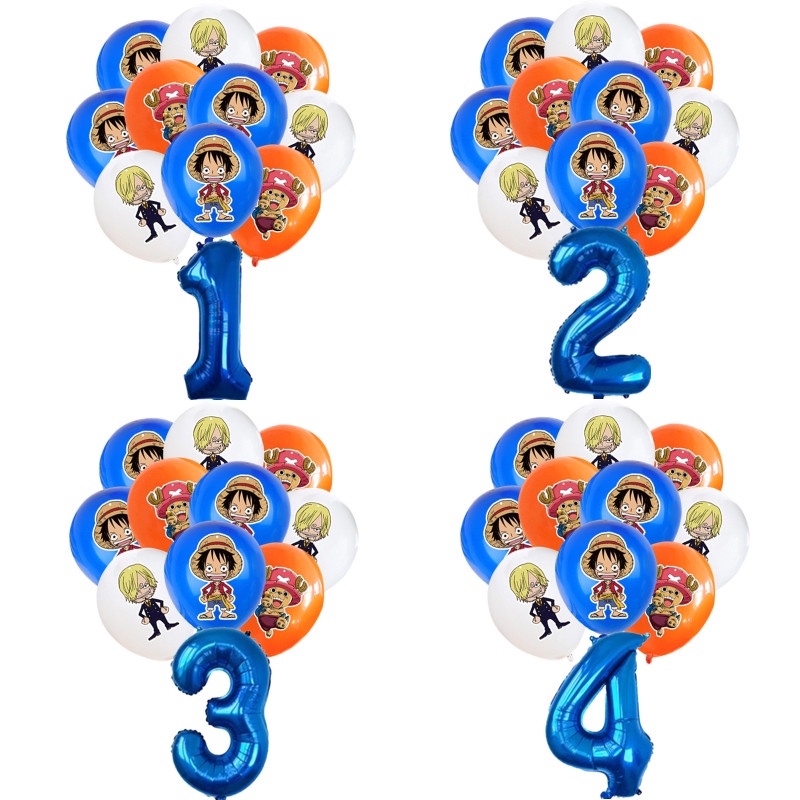 1set One Piece Balloon Set Girl Birthday Party Decor Latex Foil Number ...