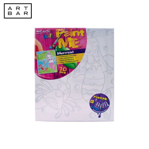 Mont Marte Kids Paint Me Kit MMKC2006 Mermaid (Canvas With Paint ...