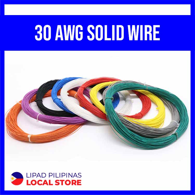 30 AWG Solid Wire 1 Meter 30AWG Electrical Copper Cable LED Audio DIY ...