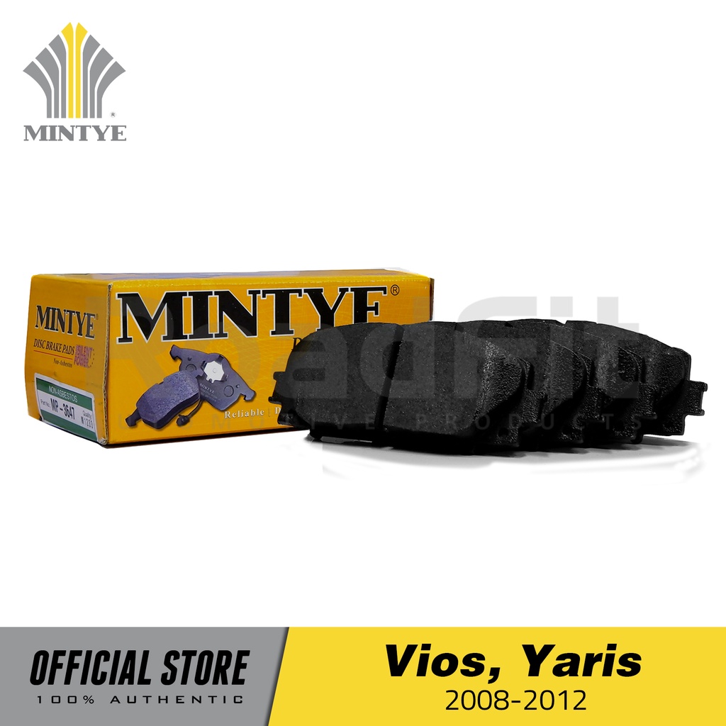 Mintye Brake Pads MP-3647 For Toyota Vios, Yaris 2008-2012, 4pcs, Front ...