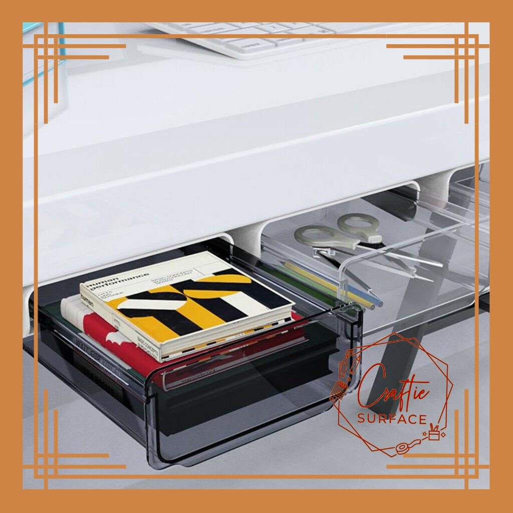 Minimalist Under Desk Table Drawer Type Self Adhesive Storage Box ...