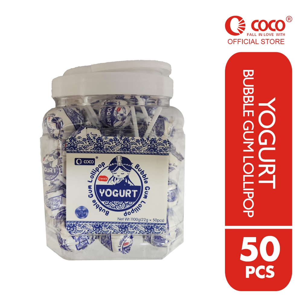 COCO Yogurt Bubble Gum Lollipop | Shopee Philippines