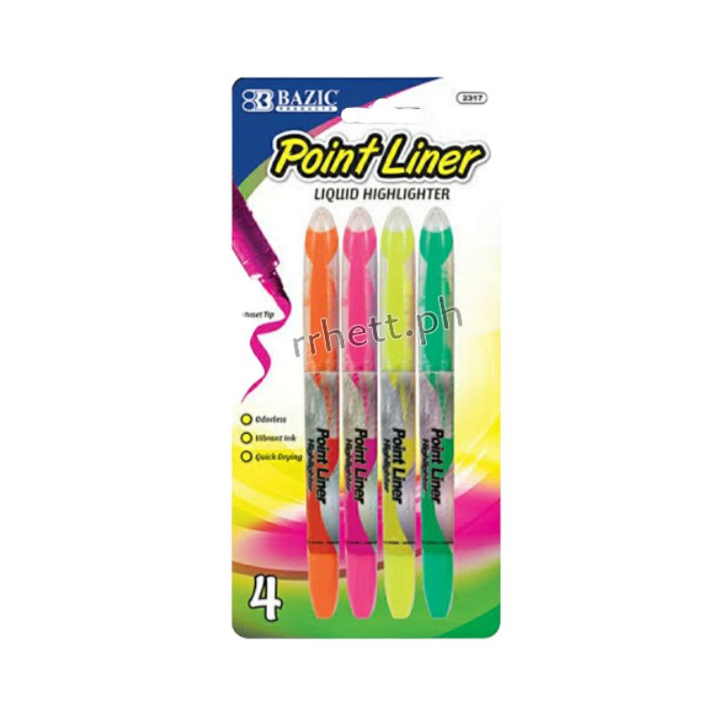 rrhett.ph 4PC BAZIC POINT LINER LIQUID HIGHLIGHTER CHISEL TIP ...