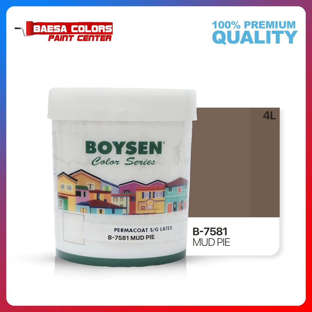 BOYSEN PERMACOAT LATEX PAINT COLOR SERIES MUD O PIE B- 7581-4L | Shopee ...