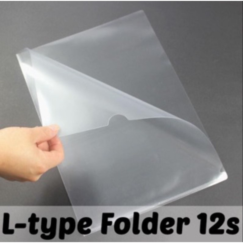 12 pcs L-folder short A4 clear white insert filing L-type | Shopee ...