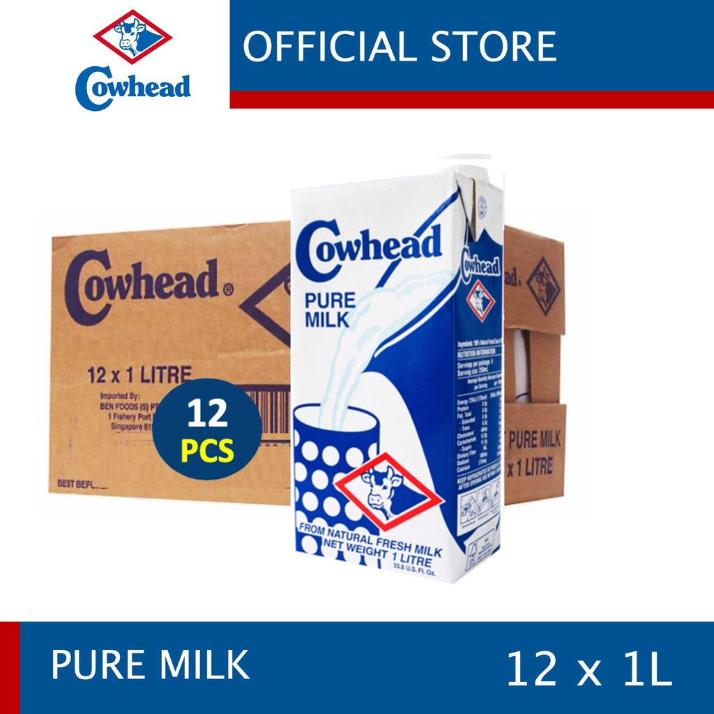 Cowhead Fresh Pure Milk 1L ( Case of 12) [Cowhead - Fresh Milk - Full ... Cowhead Fresh Pure Milk 1L ( Case of 12) [Cowhead - Fresh Milk - Full ...