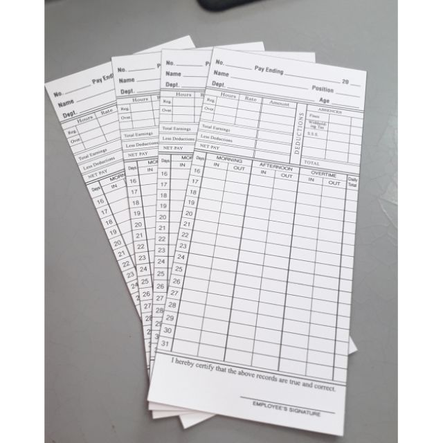 DTR - Daily Time Record 50pcs P200.00 | Shopee Philippines