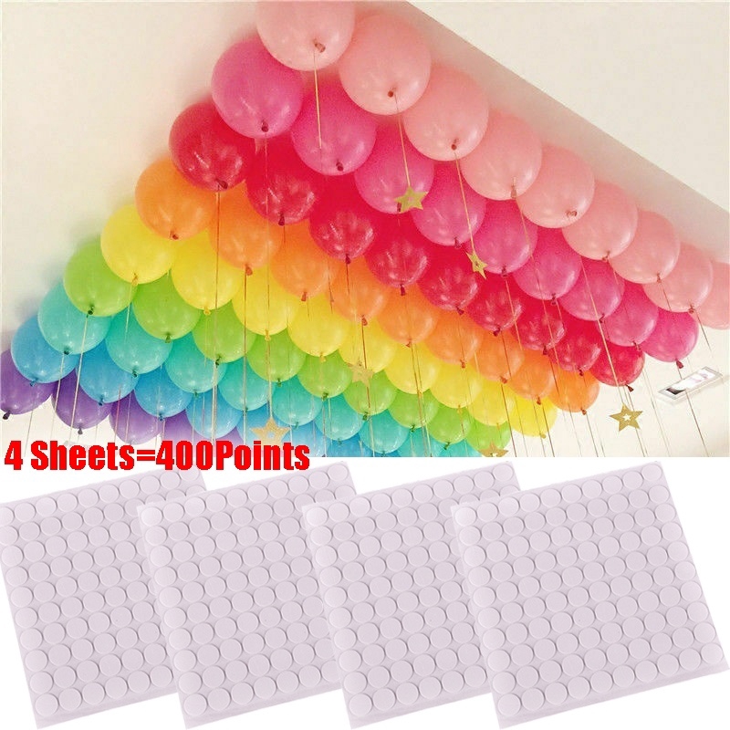 400 Points (4 sheets) Balloons Adhesive Attachment Glue Dot Party Home ...
